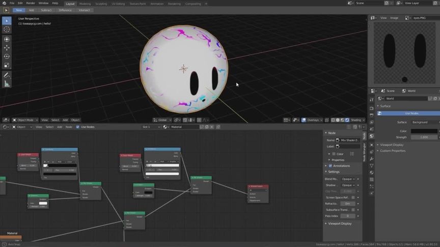 blender-2.8-如何给3d模型进行程序纹理贴图造型