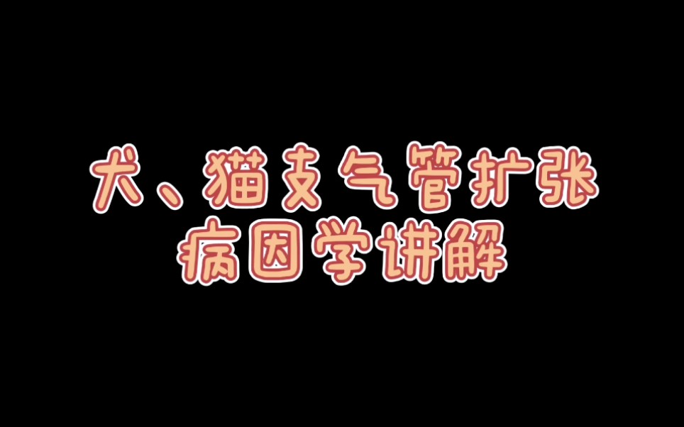 【宠壹堂】犬猫支气管扩张病因学的讲解