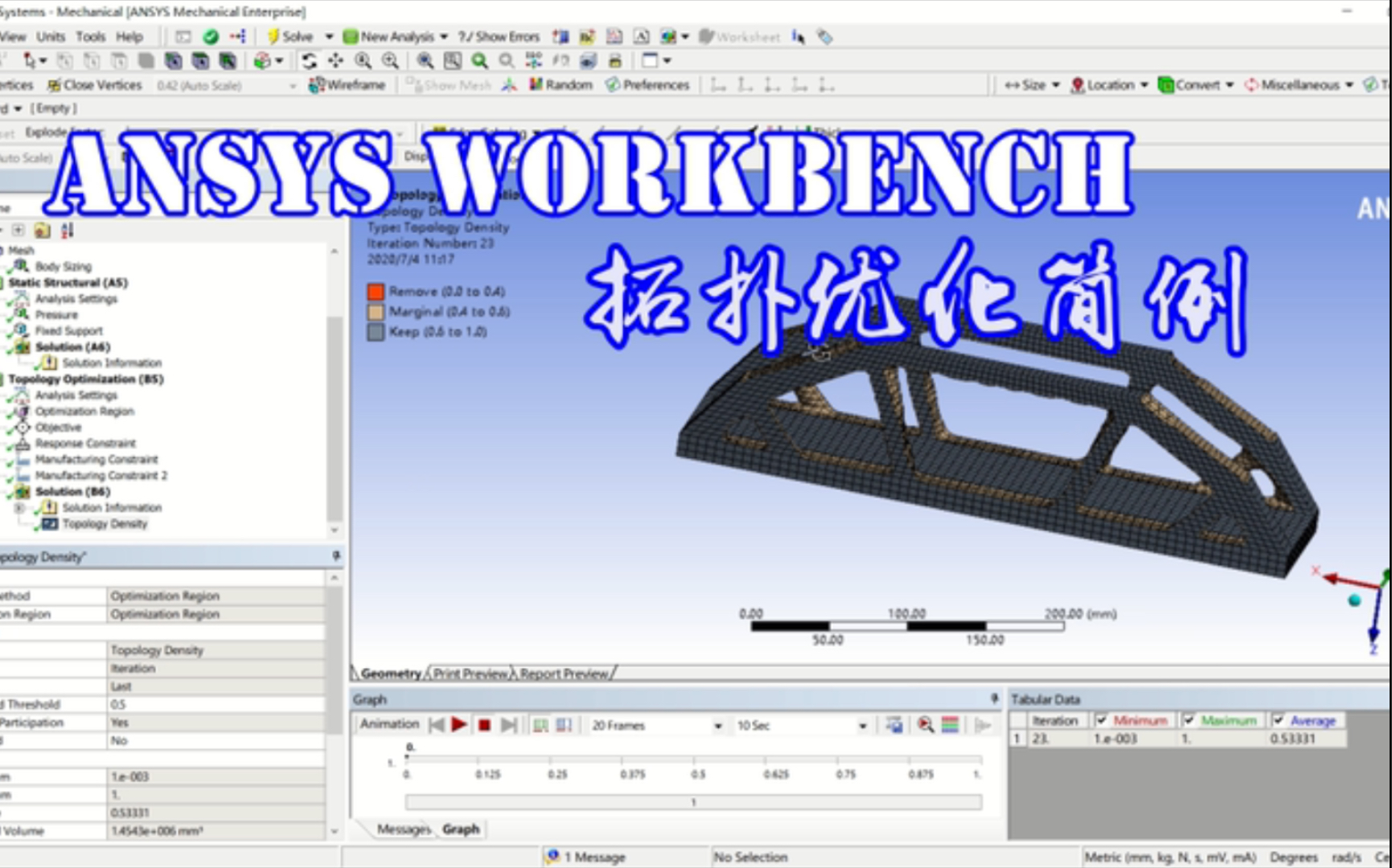 【拓扑优化】Ansys WorkBench拓扑优化简例