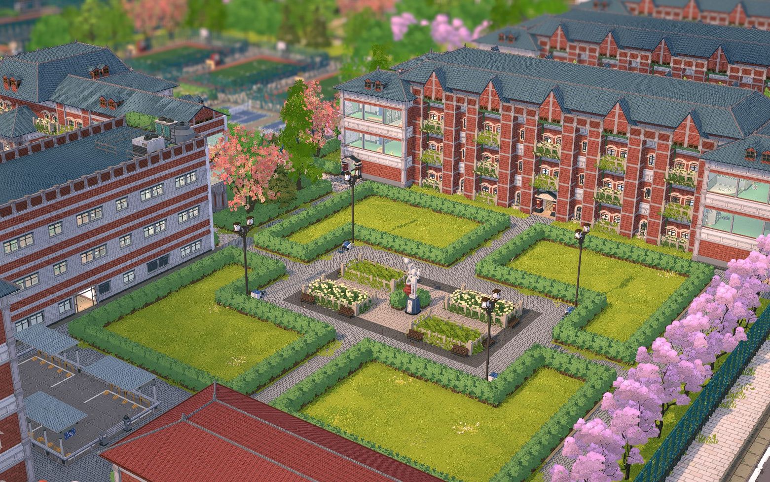 3d像素风模拟校园经营RPG《学园构想家》与Up主合作装修建设校园...