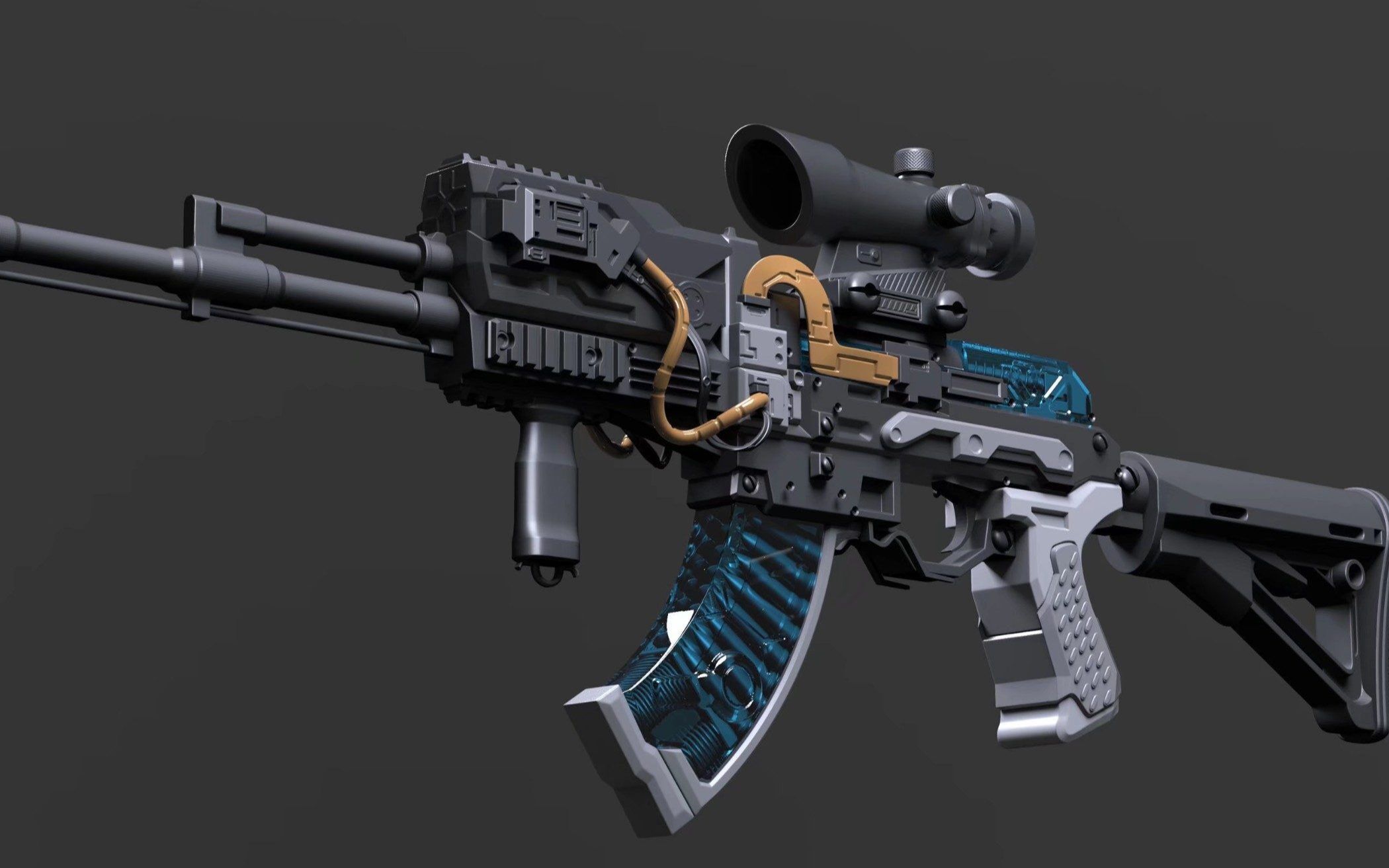 3Dmax基础教程——简单武器枪械建模全流程