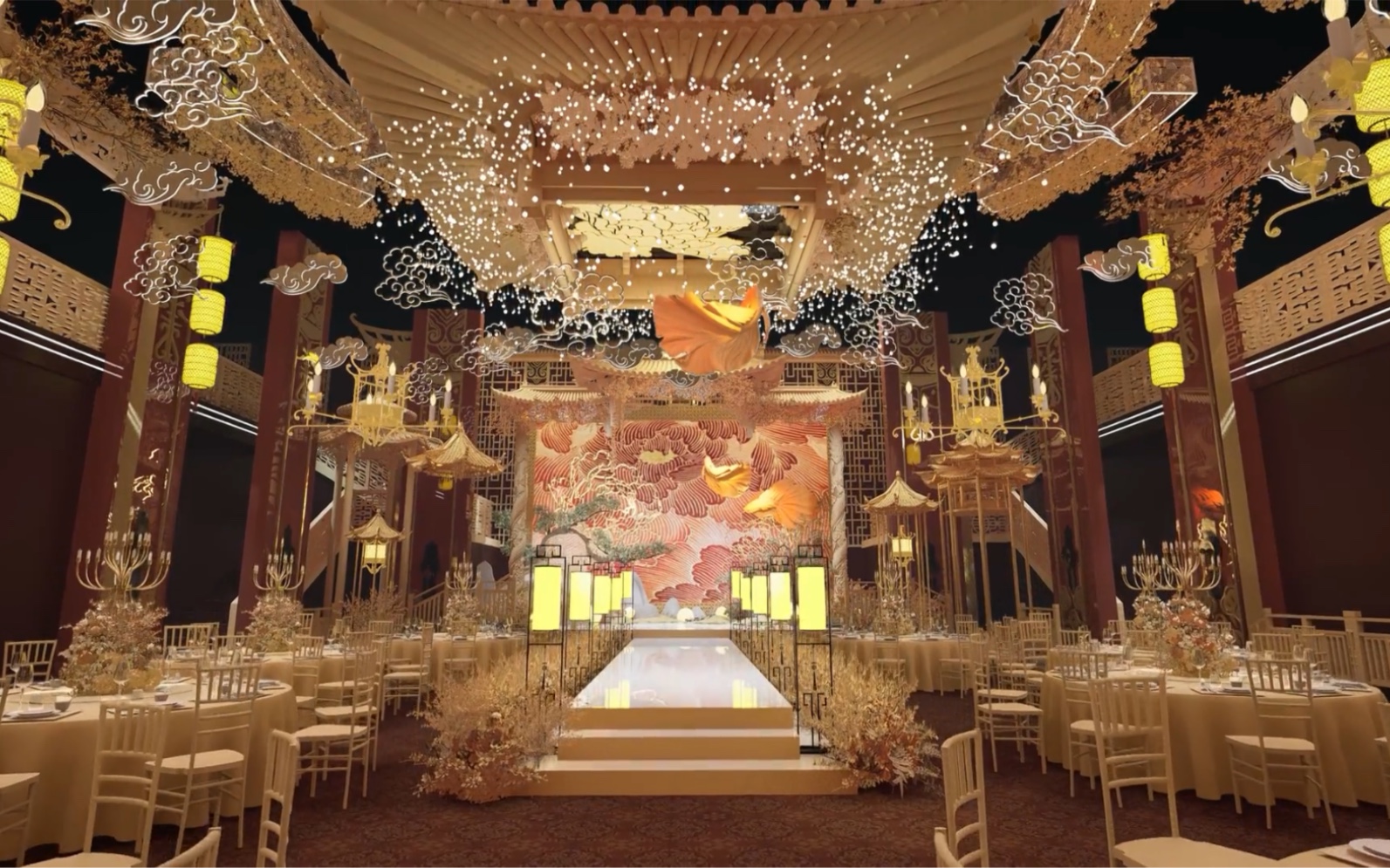 ...#婚礼 #中式婚礼 #婚礼堂设计#3d建模 #宴会厅 #视觉艺术 #设计方案...