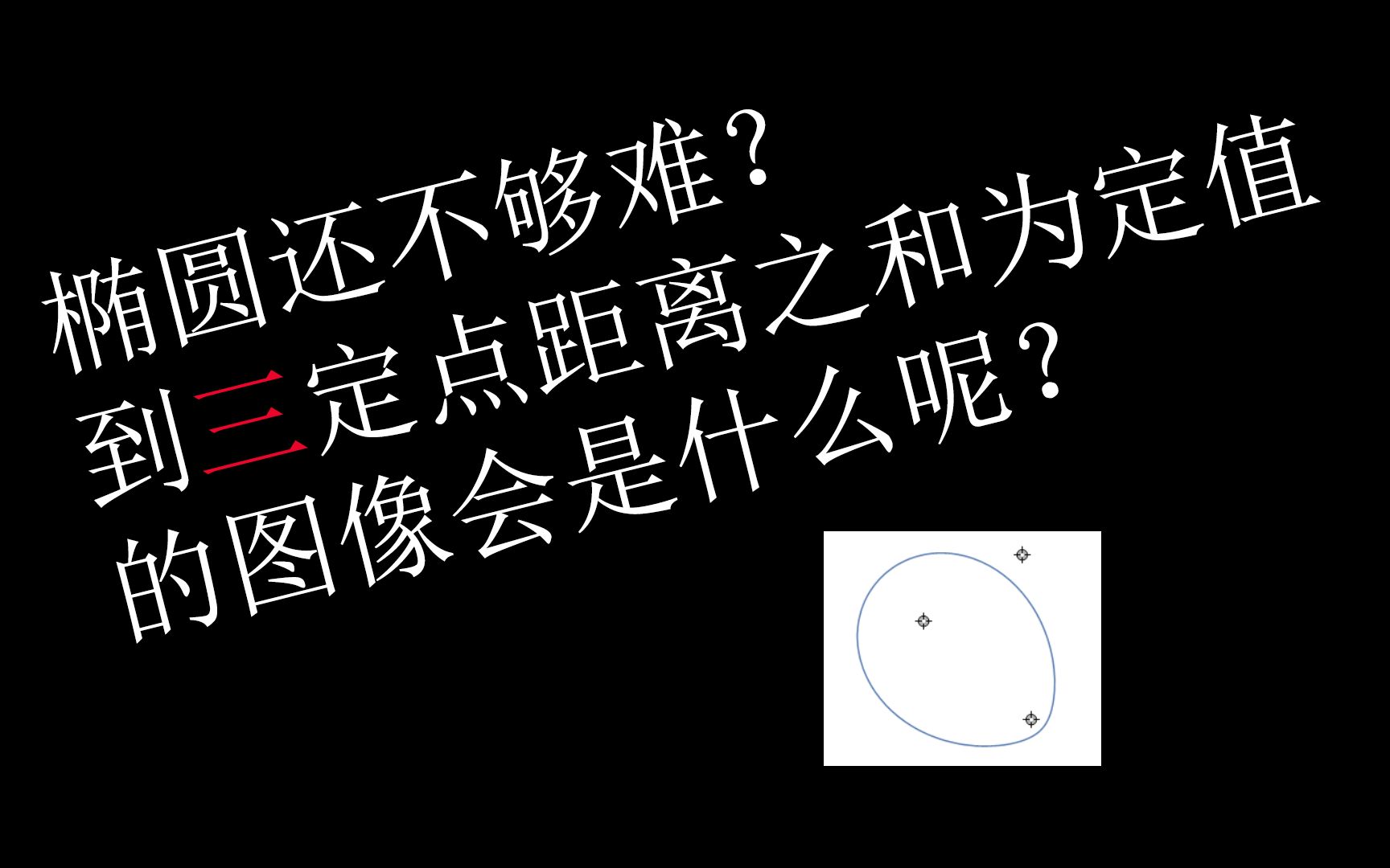 椭圆不够难?到三点距离之和为定值的图像会是什么呢?