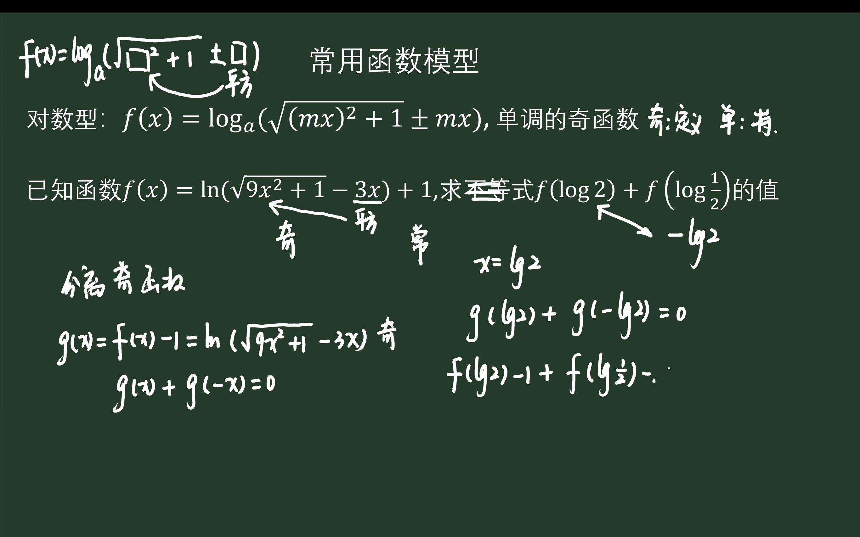 常用函数模型:第二类对数型