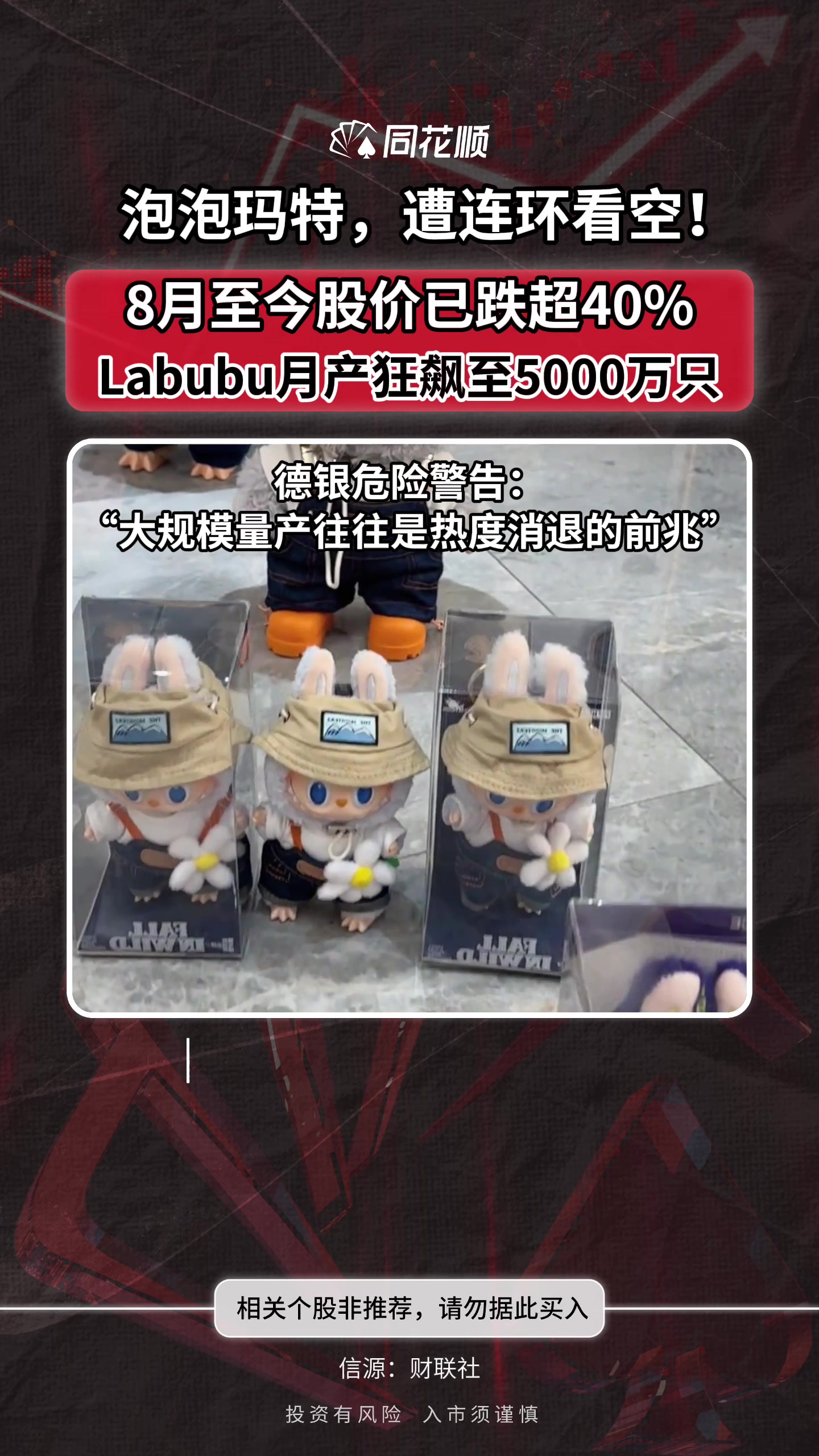 泡泡玛特股价,近三个月已跌超40%!