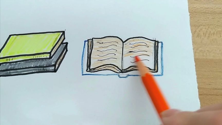 创意书桌系列之:书本绘画,书中自有黄金屋,书中自有颜如玉!