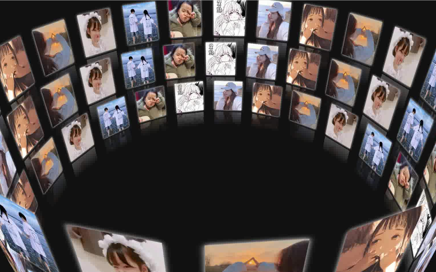 html照片墙,超火超炫酷的3D滚动照片墙源码来啦,快做一个送给你的女...