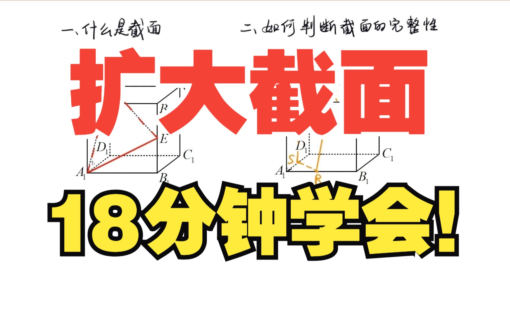 立体几何看见截面就怕?完整截面画法!|小姚老师