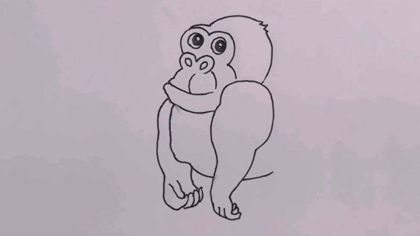 大猩猩简笔画,萌萌的超可爱#寓教于乐,寓学于乐#