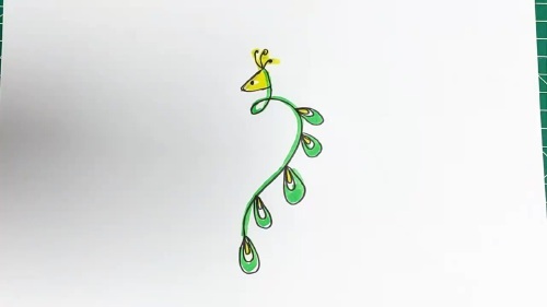 和爸爸比赛画孔雀,爸爸10秒完成,创意简笔画公主,叶罗丽系列
