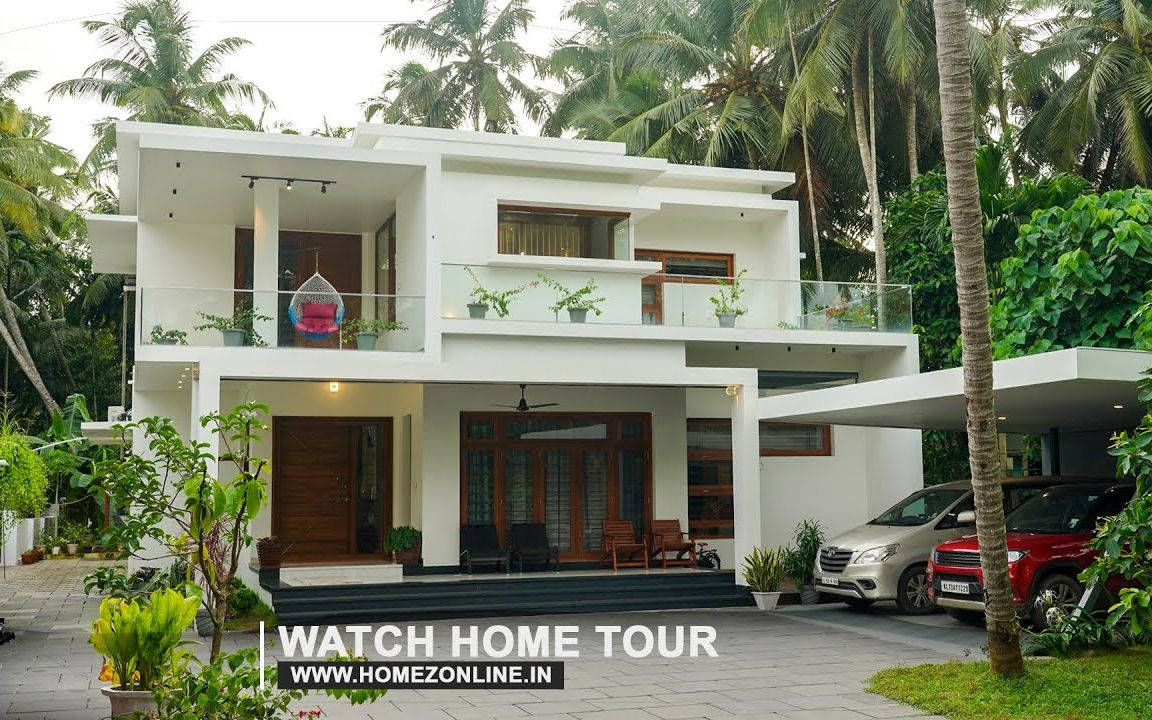 美丽的现代平屋顶家居设计,外观和内部都很棒别墅效果图设计【搬运...