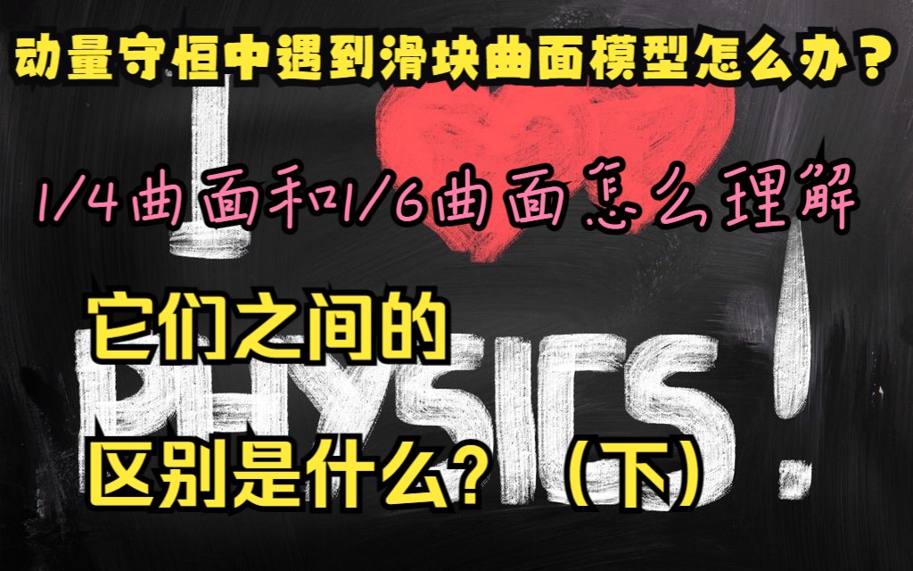 动量守恒中遇到滑块曲面模型怎么理解?1/4曲面和1/6曲面的区别在哪?(...