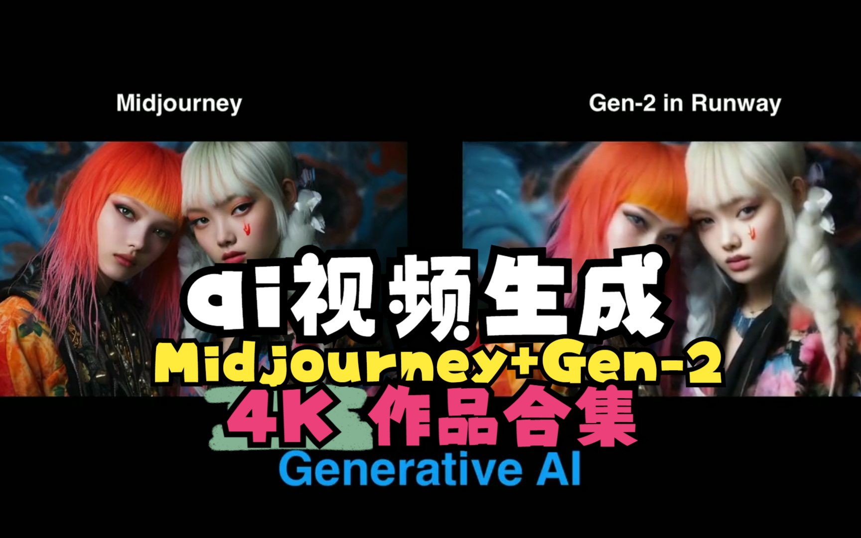 【4k】视频动画生成式ai逐渐成型,midjourney runwayML Gen-2 ai绘画...