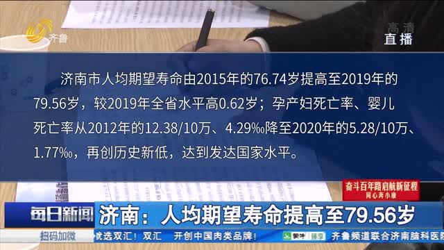济南人均期望寿命提高至79.56岁,孕产妇及婴儿死亡率创历史新低