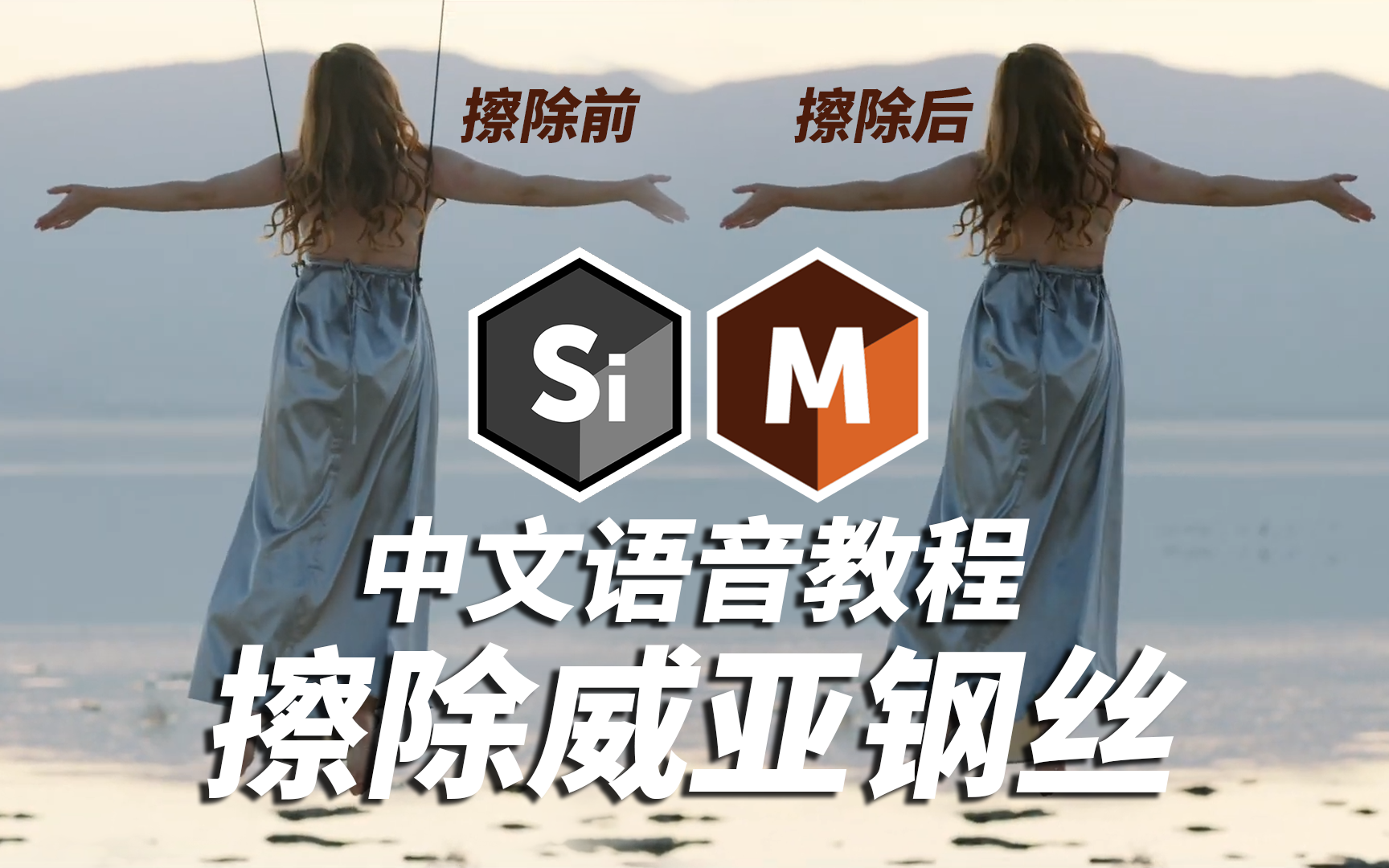 使用Boris FX Silhouette和Mocha Pro去除复杂的钢丝线