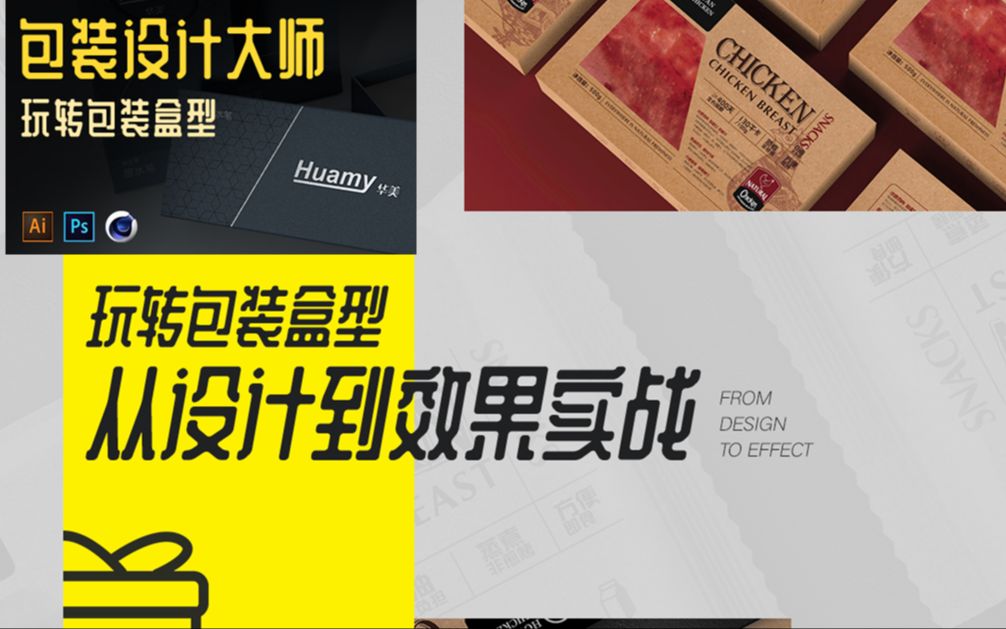Photoshop +Illustrato十二套经典包装从平面结构到立体展示效果实战教程
