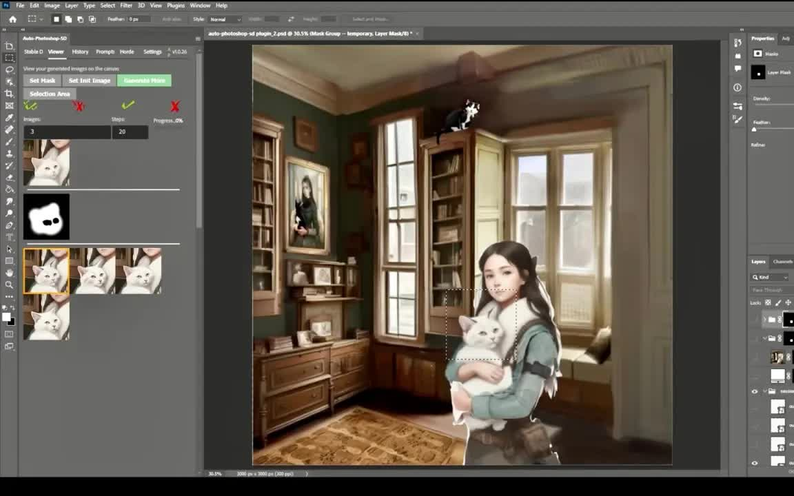 Auto Photoshop Stable Diffusion 作者的4个教程