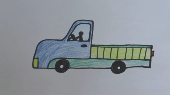 简笔画大卡车,简单易学