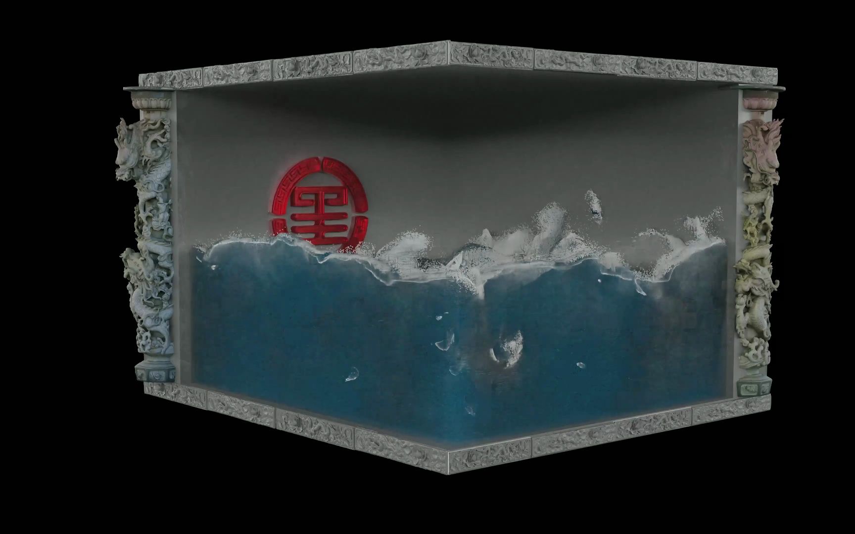 企业形象logo展示 户外裸眼3D海浪4k超清数字内容视频制作 创意户外...