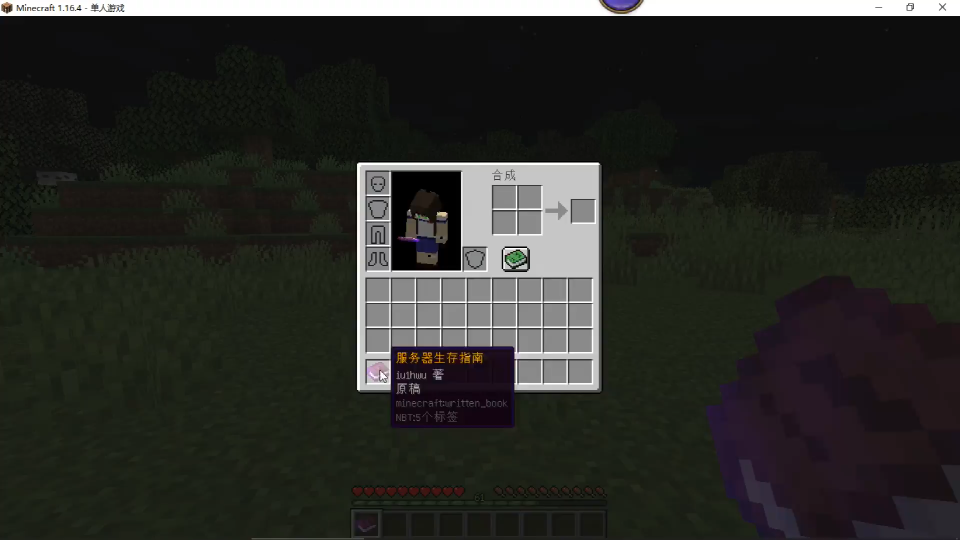 我的世界:新手腐竹进来看看,三分钟教你自制一本指令成书