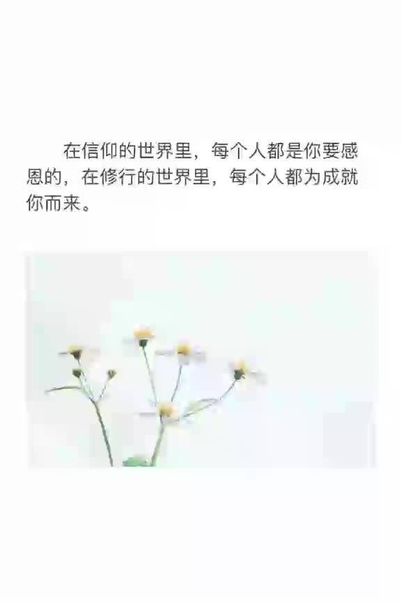 在信仰的世界里,每个人都是你要感恩的