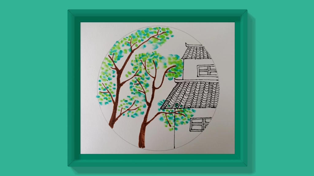 线描与色彩的碰撞:江南春色