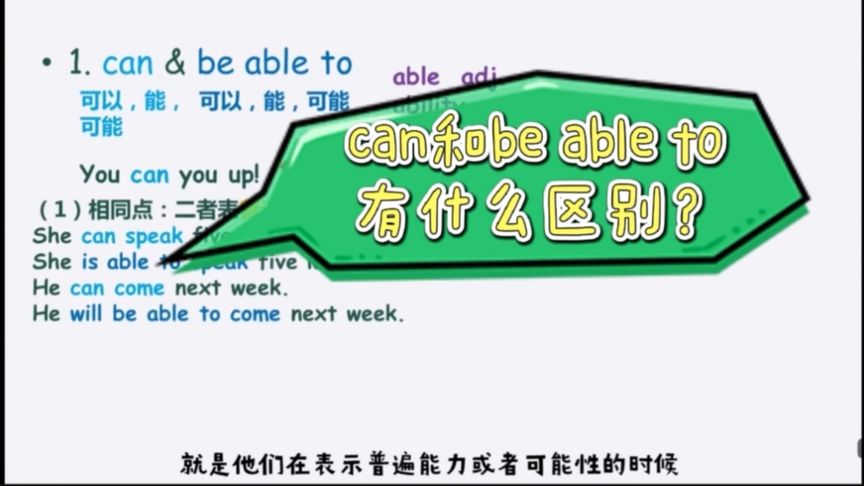 【语法】情态动词(2)can和be able to,零基础学英语语法