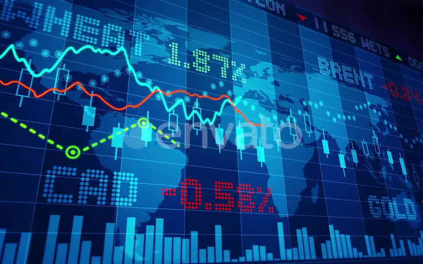 视频模板-金融财务数据分析图股市数据分析视频