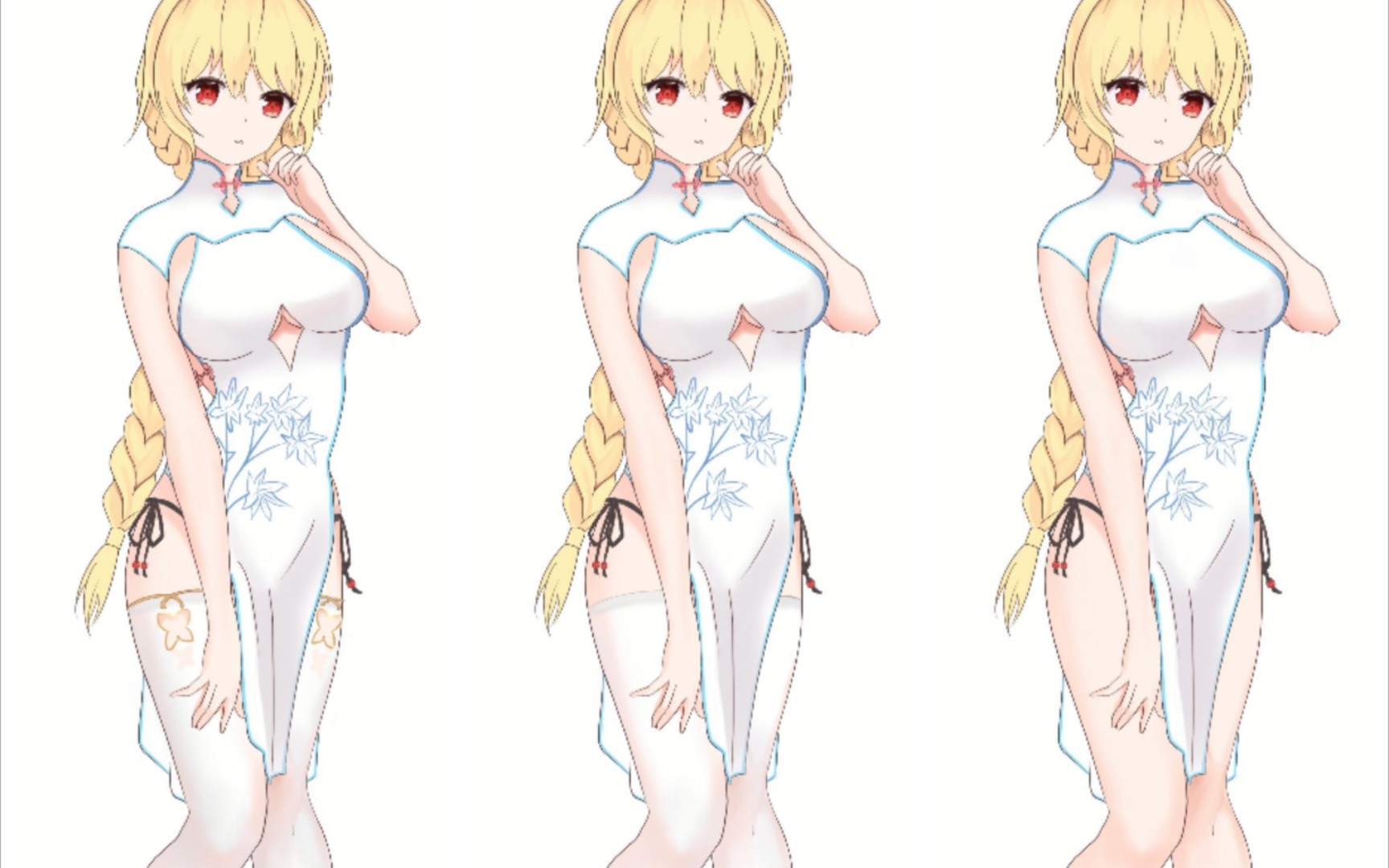 金发红瞳(吸血鬼?)旗袍少女
