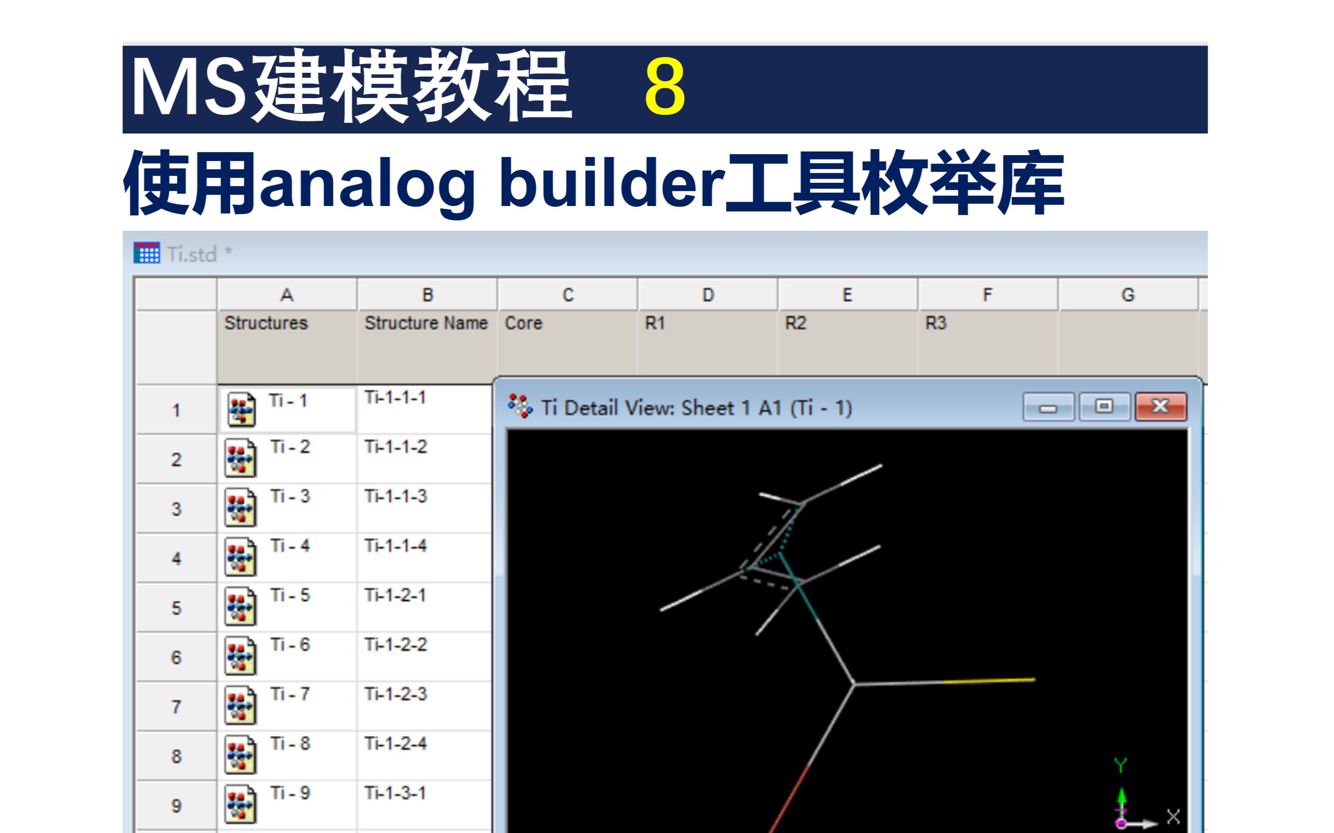 MS建模教程8-高通量取代类似物建模--通过工具枚举库在主干结构上...