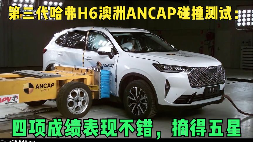 第三代哈弗H6澳洲ANCAP碰撞测试:四项成绩表现不错,摘得五星