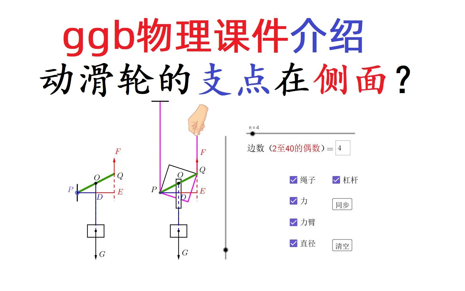【中学物理王超群】【ggb课件】如何看待“动滑轮的支点在侧面而...
