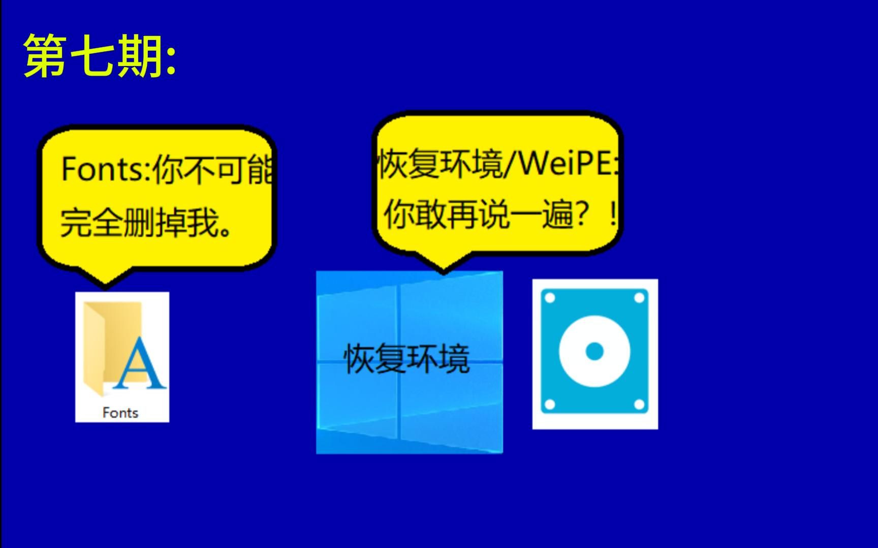在PE内将Fonts文件夹全删会不会变口字