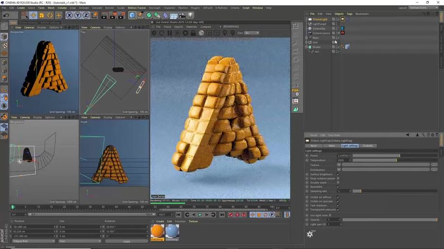 【C4D&Octane教程】制作字母A动画教程