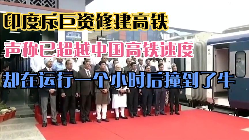 印度说他的高铁肯定比中国快,满怀信心试行一小时,结果被牛撞了