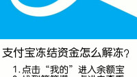 支付宝冻结资金怎么解冻
