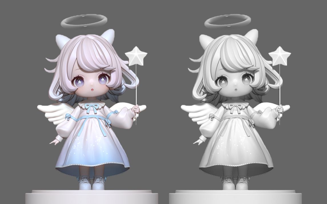 【zbrush角色建模】新手也能学会的超可爱的Q版娃娃模型案例!零基础...