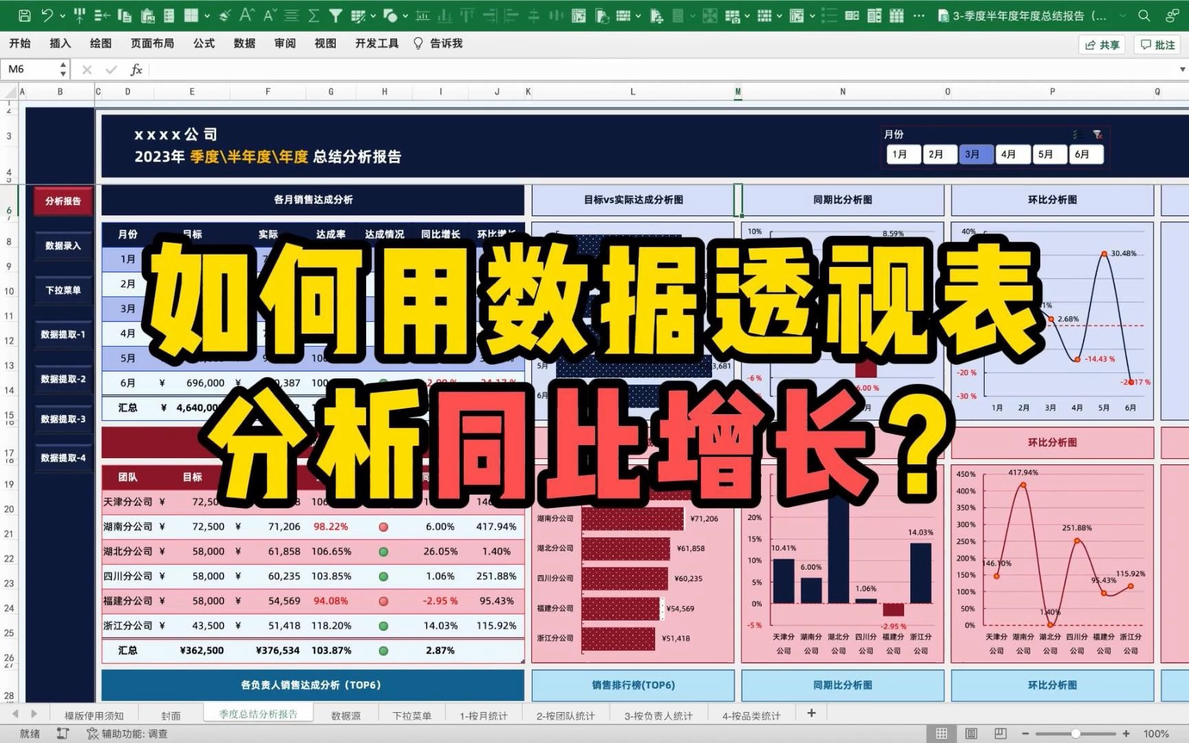 Excel如何用数据透视表分析同比增长?(新增计算字段)