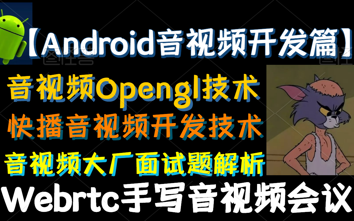 【Android音视频开发篇】音视频开发进阶专题(技术点:Webrtc/opengl/h...