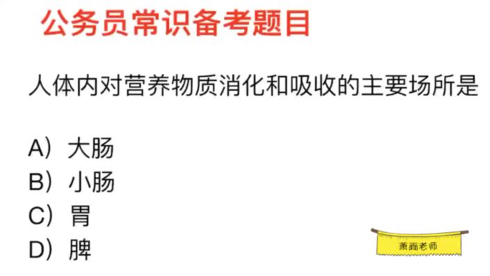 公务员常识,大肠是人体消化和吸收的场所吗?
