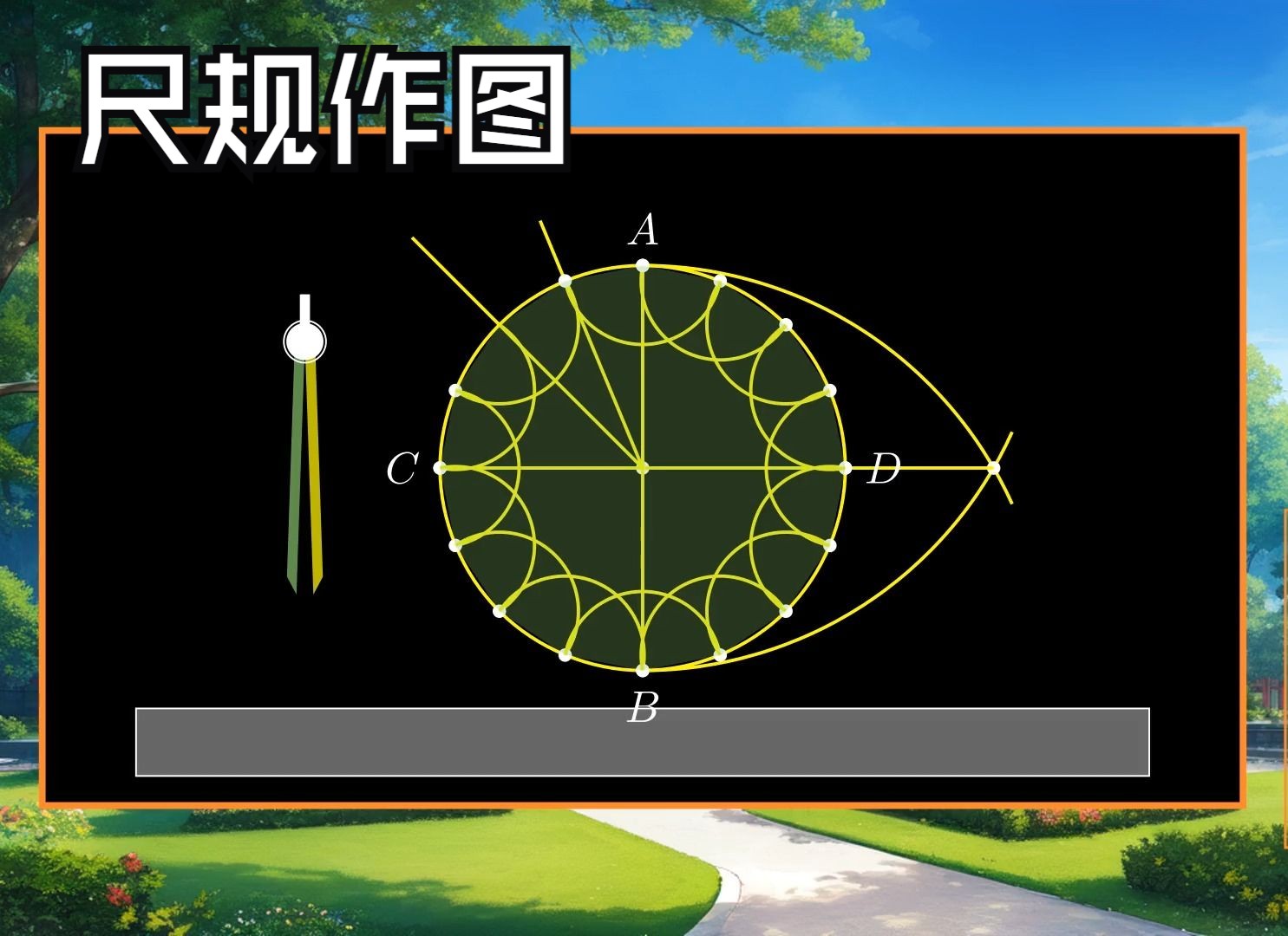 尺规作图:正十六边形,简单思路,简单作图方法