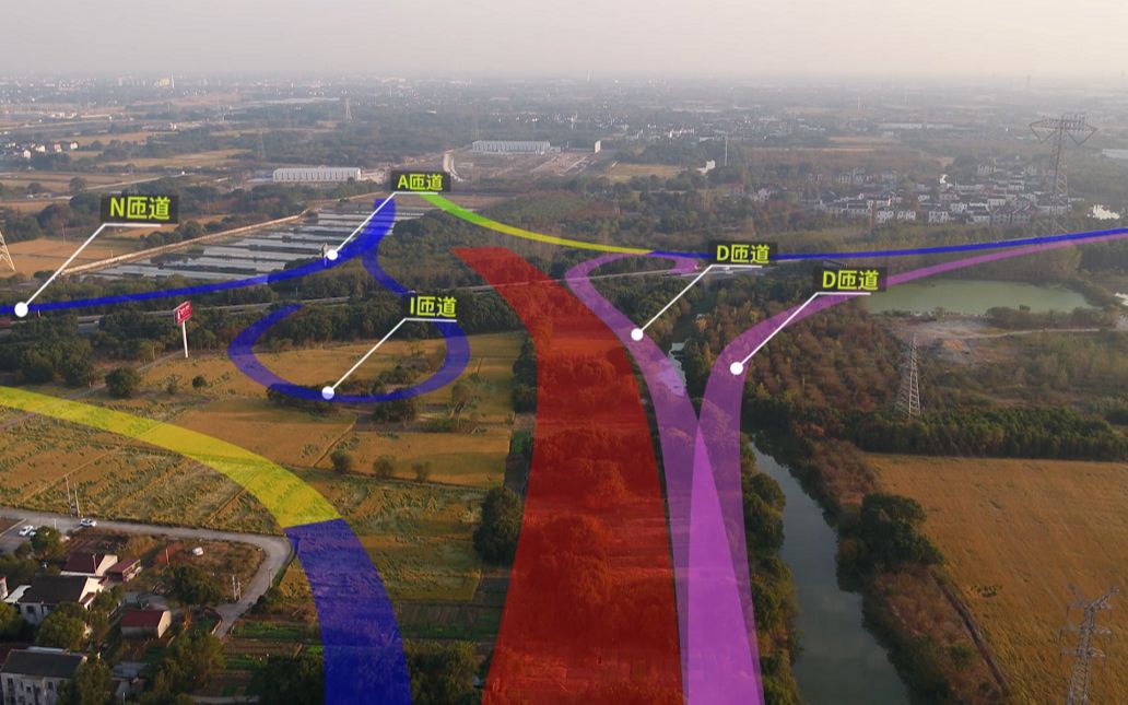 高速公路铁路工程航拍汇报视频制作划线、画线、框线、添加文字标识