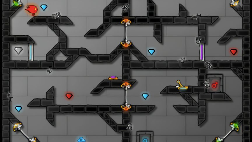 怪物萌萌:森林冰火人4 勇闯水晶庙 此路不通怎么走 游戏