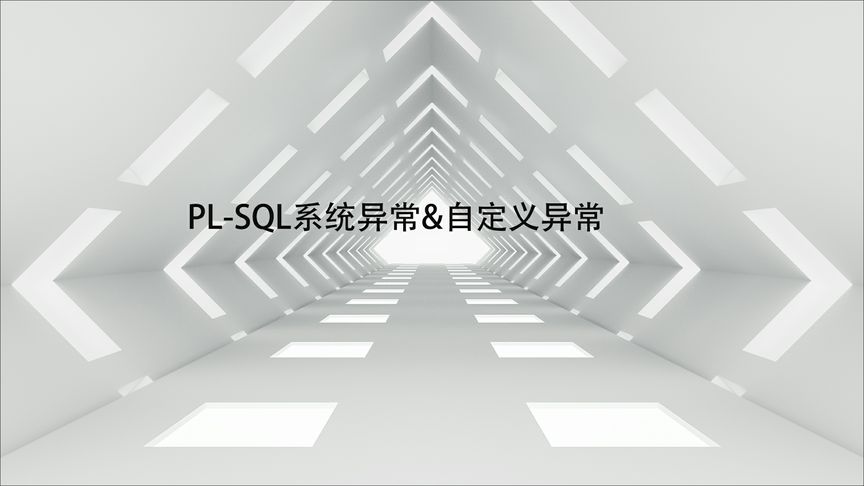 Oracle数据库教程_PL-SQL系统异常&自定义异常