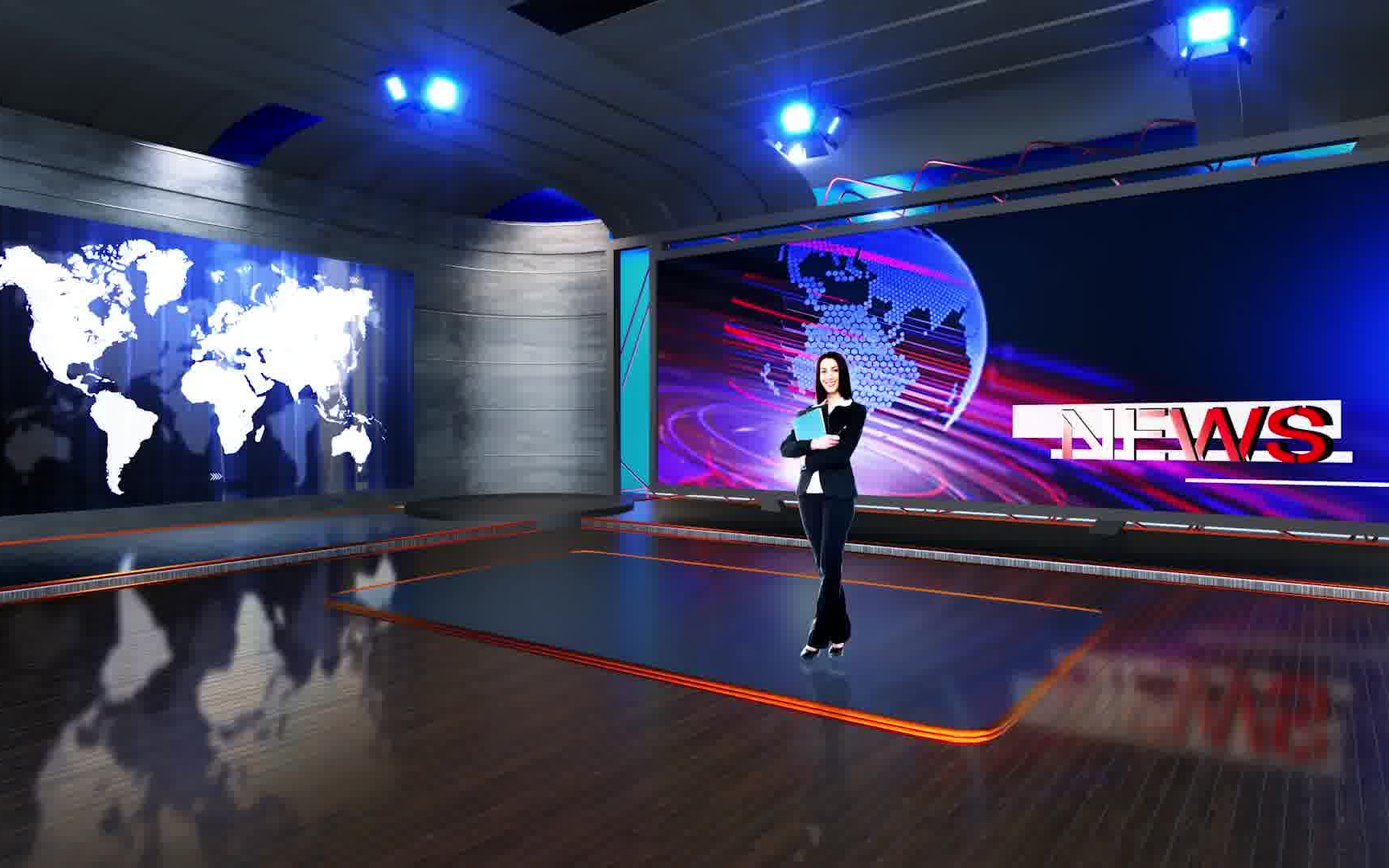 AE模板-新闻演播室新闻联播节目片头模板