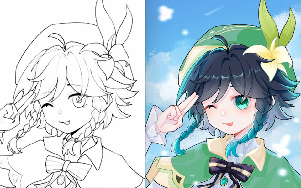 【ipad绘画教程】手把手教你从零开始学画画 | 原神温迪