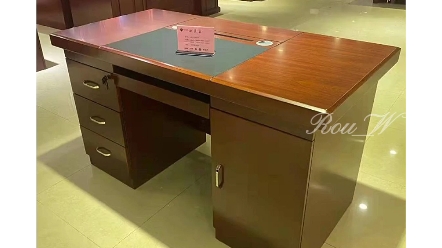 办公家具厂家办公家具 实木油漆办公桌带抽屉锁财务桌单人桌企事业...