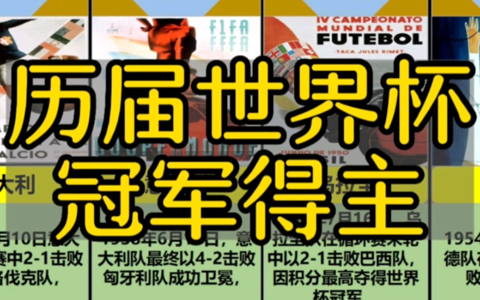 历届世界杯冠军得主!(1930～1982)