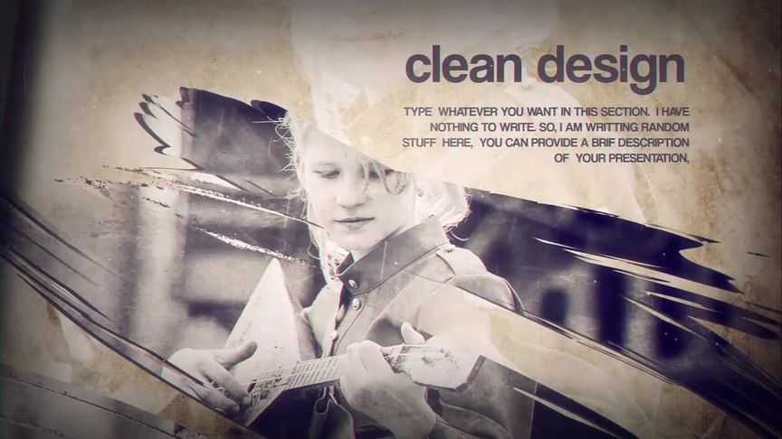 复古的闪光粒子效果文本动画幻灯片AE模板