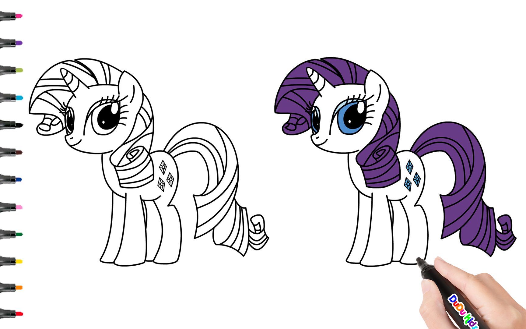 怎样画小马宝莉简笔画珍奇绘画少儿美术手绘教程视频益智涂鸦